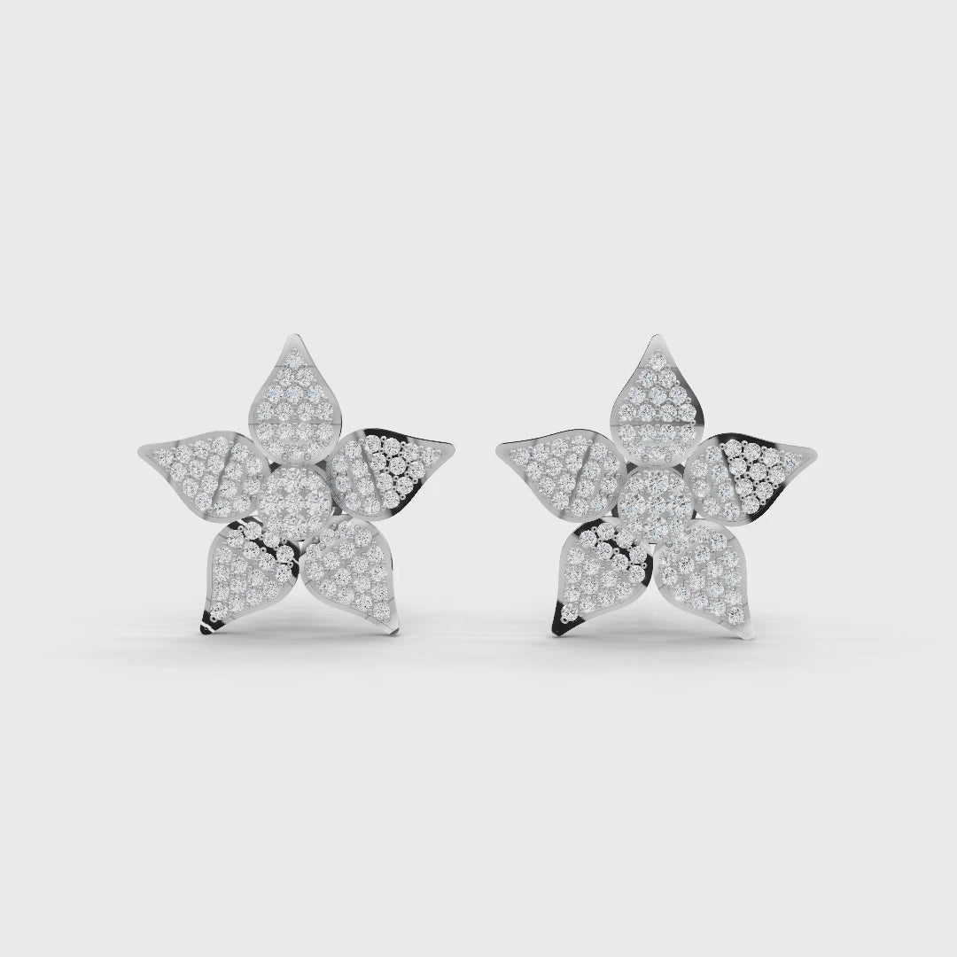 1.5 Carat Flower shaped 14K Natural Diamond Studs – Carat Spark